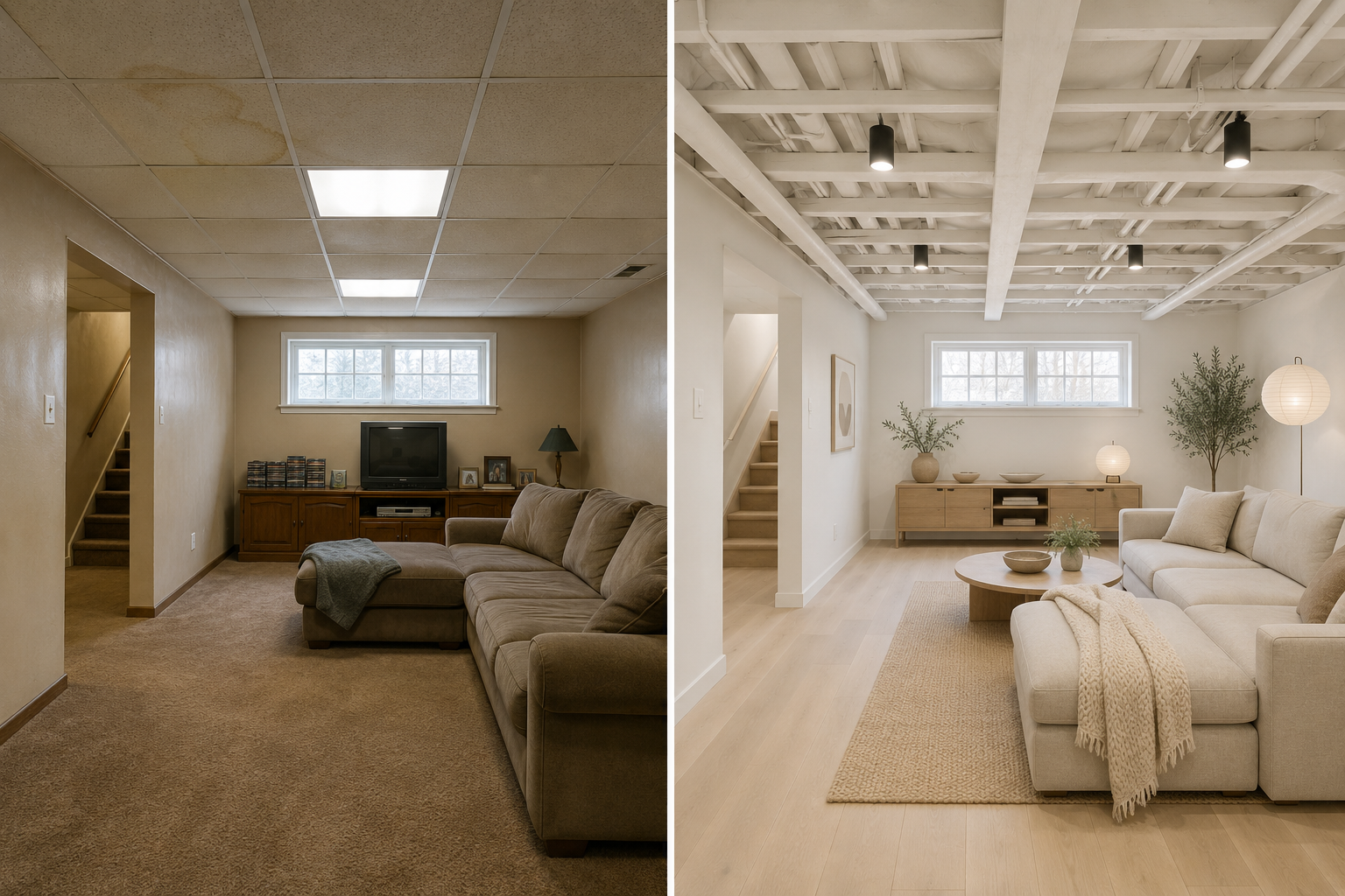 Drop Ceiling Makeover: Before and After Ideas